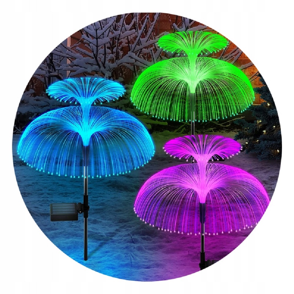 2 db-os napelemes, kültéri leszúrható lámpa szett - RGB LED medúza ...
